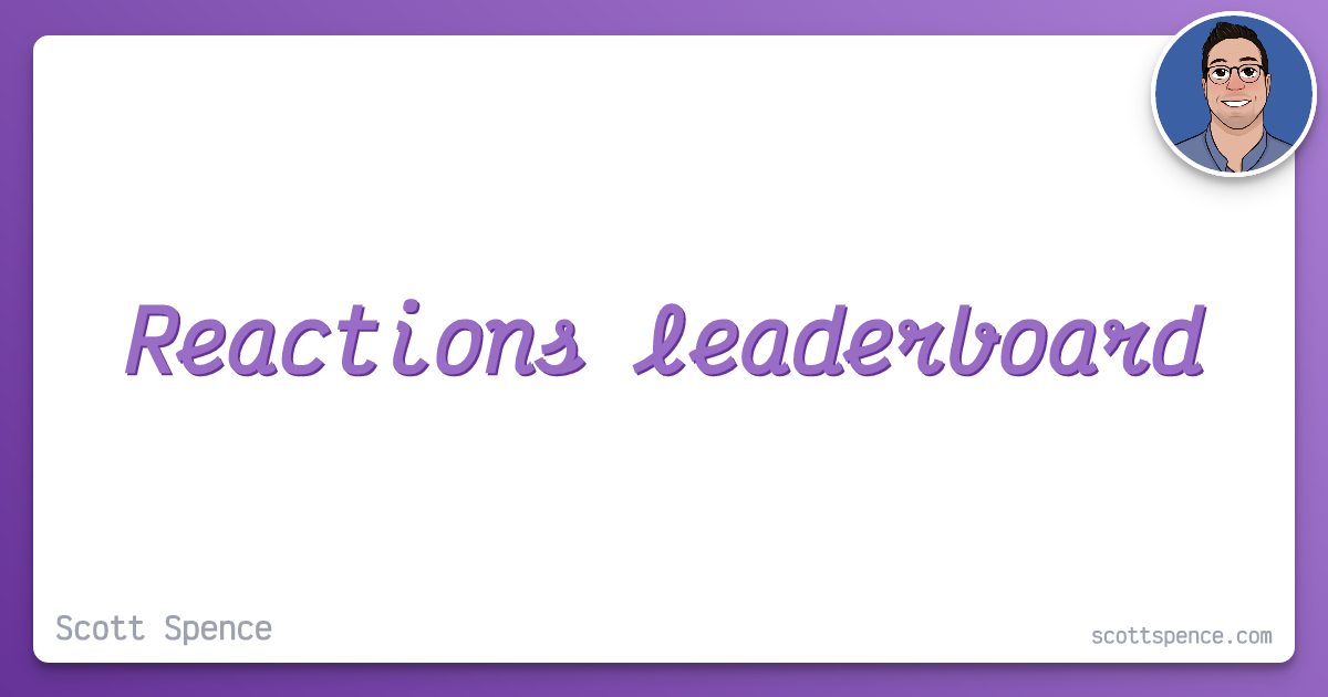 Reactions leaderboard - Scott Spence - Scott Spence
